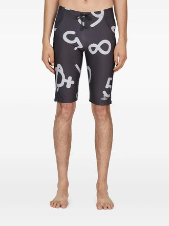 Vivienne Westwood short de bain &agrave; num&eacute;ros imprim&eacute;s - Noir