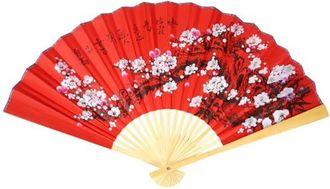 Amosfun &Eacute;Ventail Chinois Suspendu Grand 35X20 Pouces D&eacute;Coration Murale Salon Traditionnelle Pliable Ornement Photographie Mariage