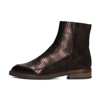 Pertini Braune Wildleder-Stiefeletten mit Lederdetails - - Shoes - Damen - Braun - 39 EU