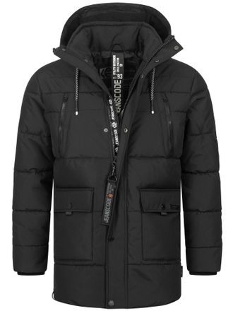 Indicode Herren INWess Steppjacke mit Kapuze | Herrenjacke Winterjacke Freizeitjacke M&auml;nner Black, XXL