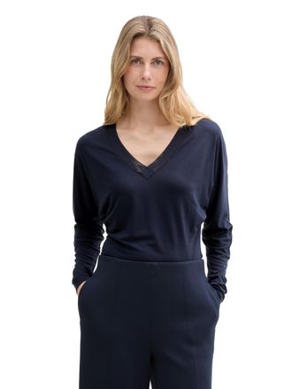 Tom Tailor Damen 1047240 Longsleeve T-Shirt, 10668-Sky Captain Blue, 3XL