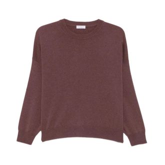 Brunello Cucinelli Kaschmir-Pullover mit Rundhalsausschnitt - - Knitwear - Damen - Rot - M