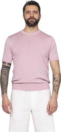 Paolo Pecora Homme, Pulls, Rose, Taille: S T-shirt Girocollo In Seta