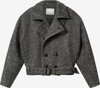 Isabel Marant Manteau Ethan En Laine - Homme - &Eacute;cru Et Noir - Taillexs - Isabel Marant