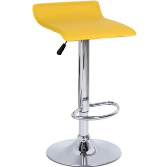 Generic H&ouml;henverstellbarer Barhocker Mit Ergonomischer R&uuml;ckenlehne Und PU-Sitz - Schwarz, 55-75 cm(Yellow)