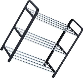 BESPORTBLE Dreist&ouml;ckiges Schuhregal aus PP und Stahl Platzsparender Schuhaufbewahrungsorganizer f&uuml;r Haushalt Robuste Schuhablage mit Glatter Oberfl&auml;che Vielseiti