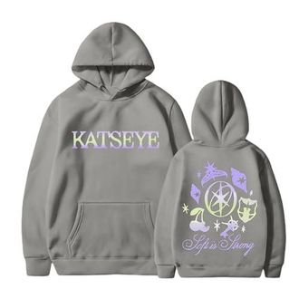 Generic Sweat &agrave; capuche pour femme Kpop Fan Support Merch Sweat-shirt mode style cor&eacute;en Sweat &agrave; capuche pour femme Pull &agrave; capuche Y2K Harajuku Streetwear, gri