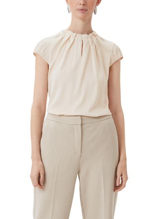 Comma Satinbluse mit Raffung