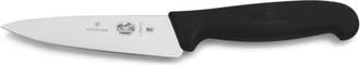 Victorinox by Swiss Army Fibrox Couteau de chef, Petit couteau universel pour fruits et l&eacute;gumes, 12 cm, Lame lisse, Tranchant, Inox, Noir