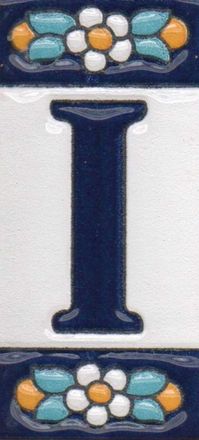 Generic Hausnummern und Buchstaben aus Keramik, blaues Blumenmuster, Fliesengr&ouml;&szlig;e: 7,5 cm x 3,5 cm