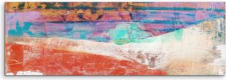 Paul Sinus Art 120x40cm Panoramabild abstrakt Leinwanddruck Kunstdruck Wandbild rot blau lila beige orange gemalt