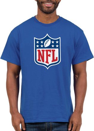 Junk Food Clothing x NFL - Shield Full Color - Unisex Adult Short Sleeve Fan Tee for Men and Women - Royal Blue - Size 3XL