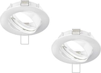 LEDs Com 2 cadres dencastrement au plafond CIRC, rond, pivotant, blanc brillant