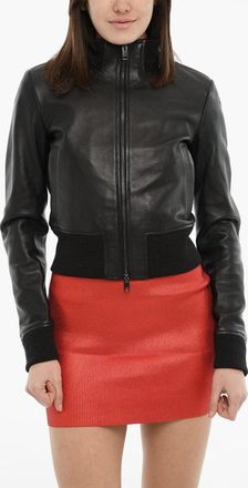 Diesel Leather Jacket L-HUNG With Zip Closure Diesel