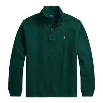 Polo Ralph Lauren Homme, Pulls, Vert, Taille: XL Pull en maille &agrave; quart de zip Estate-Rib