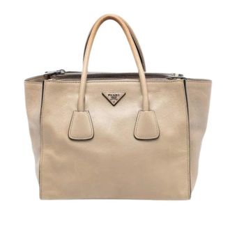 Prada Pre-owned Cuir sacs-prada - Femme - Pre-owned - Beige - Taille: ONE Size