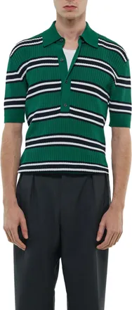 Fursac Polo &agrave; rayures en maille de coton c&ocirc;tel&eacute; - Taille XXL - Homme