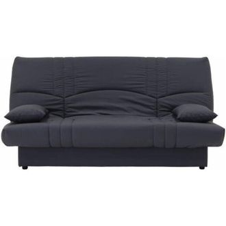 Les Tendances Les Tendances - Banquette clic clac 3 places gris anthracite - Tissu 100% coton - Dimensions L 190 x P 92 x H 96 cm - Coffre de rangement int&eacute;gr&eacute;