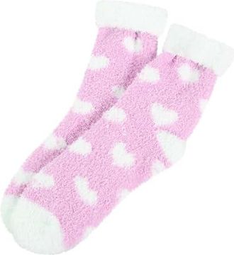 Generic Chaussettes pelucheuses et douillettes pour femme, chaussettes chaudes en fourrure avec imprim&eacute; coeur, chaussettes douces et confortables, chaussettes