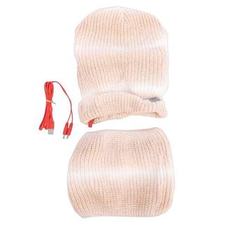 Generic Ensemble Bonnet et &eacute;charpe Chauffants USB, Cache-cou Dhiver avec Chauffage en Fibre de Carbone 40-50 &deg;, Doublure Polaire Coupe-vent, pour Activit&eacute;s de