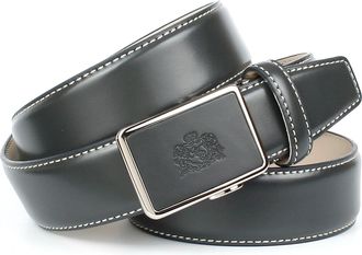 Anthoni Crown Herren Automatik Ledergürtel Gürtel, Grau, 85