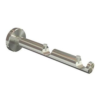 Flairdeco Träger offen für 16 mm Ø Gardinenstange, 2-läufig, Metall, Edelstahl-Optik
