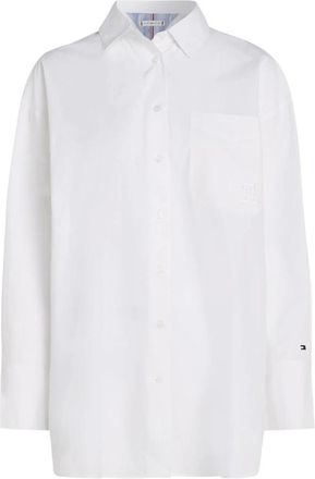 Tommy Hilfiger Femme, Blouses et Chemises, Blanc, Taille: 40/42 FR Essential Loose Fit Shirt