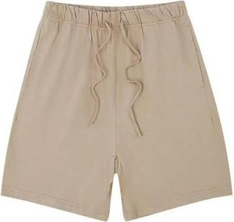 Generic JJDFW Short surdimensionn&eacute; en coton pour homme Longueur genou Cordon de serrage High Street Pantalon de surv&ecirc;tement d&eacute;t&eacute; Terry Cargo Short, champagne,