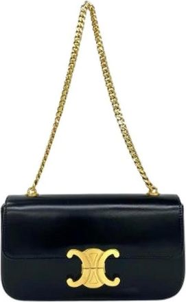 Celine Pre-owned Sac bandouli&egrave;re Claude en cuir - Femme - Pre-owned - Noir - Taille: ONE Size
