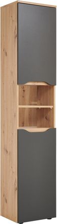MID.YOU Mid.you Hochschrank, Anthrazit, Holzwerkstoff, 3 F&auml;cher, 40x190x32 cm, stehend, Badezimmer, Badezimmerschr&auml;nke, Hochschr&auml;nke
