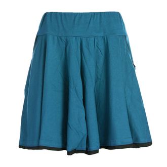 vishes Alternative Bekleidung - einfarbiger kurzer Damen-Rock Mini-Rock Tanz-Rock Baumwollrock t&uuml;rkis 42