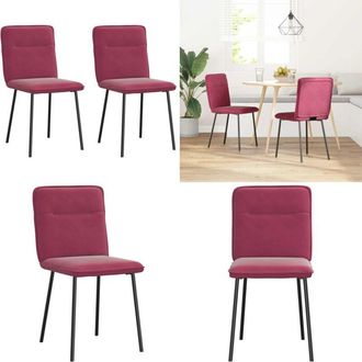 vidaXL Esszimmerstühle 2 Stk. Weinrot Samt - Vidaxl