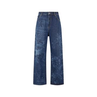 Roberto Cavalli Weite Jeans mit Drachen- und Blumenmuster - - Jeans - Herren - Blau - W31