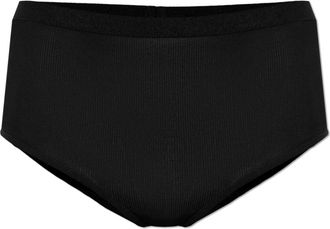 Maison Margiela Femme, Sous-v&ecirc;tements, Noir, Taille: 42 FR Culottes en maille c&ocirc;tel&eacute;e