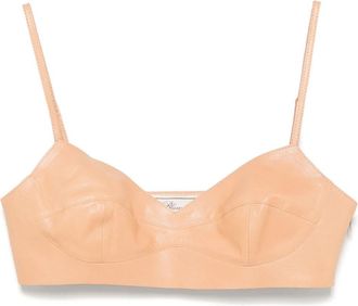 Blumarine Bralet aus Leder - Braun