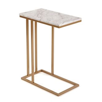 VERSA Padua Beistelltisch für das Wohnzimmer, Schlafzimmer oder die Küche. Moderner, niedriger Tisch, Maßnahmen (H x L x B) 61 x 26 x 46 cm, Holz und Metall