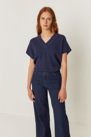 SKFK Damen vegan T-Shirt Garazi Marineblau