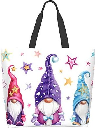 Generic Grand sac &agrave; provisions unisexe r&eacute;utilisable portable de rangement fourre-tout fourre-tout sacs &agrave; main sacs &agrave; main, Aquarelle Magic Gno, Taille unique