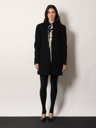 Dries Van Noten Womens Rebela Wool-Blend Coat Black Shell: Wool