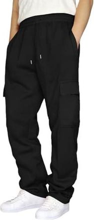 Generic Pantalon Jogging Homme Coton Pantalons de Sport D&eacute;contract&eacute; Pantalons Homme D&eacute;contract&eacute;s Confortables Uni Jogging avec Cordon de Serrage et Poches pou