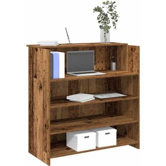 vidaXL Vidaxl - Bureau de r&eacute;ception vieux bois 100x50x103,5cm bois ding&eacute;nierie