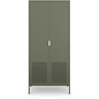 DRAWER Armoire 2 portes en m&eacute;tal H180cm - Vert - Adel