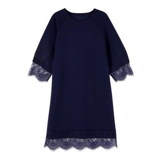 Oltre Scuba Spitzenkleid - - Dresses - Damen - Blau - XL