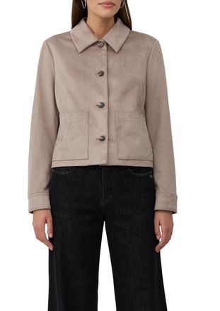 s.Oliver Jacke in Veloursleder-Optik mit aufgesetzten Taschen