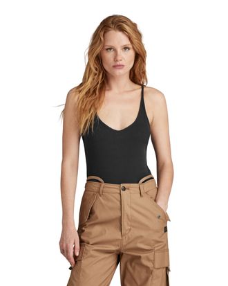 G-Star G-Star RAW Damen Spaghetti Strap Ribbed Body, Schwarz (dk Black D24509-D595-6484), L
