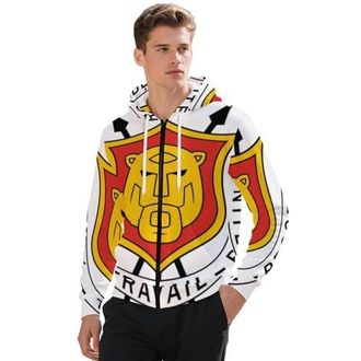 Generic Sweat À Capuche avec Fermeture Éclair Intégrale Et Homme Burundi Emblème National Coupe Ample Confortable Poches Pratiques Style Classique Polyvalent 