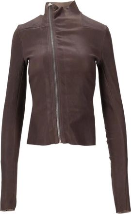Rick Owens veste Gary en cuir - Marron