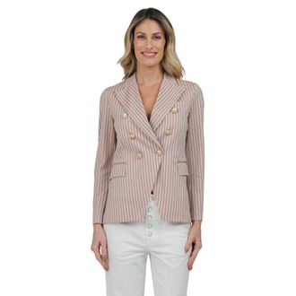 Circolo 1901 Gestreifter Balmain Doppelreiher - - Jackets - Damen - Rosa - L