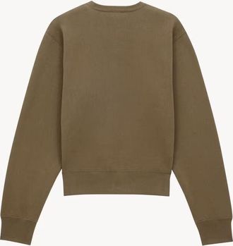 Saint Laurent Crewneck Cotton-Jersey Sweatshirt - Pesto
