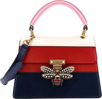 Gucci Queen Margaret Top Handle Bag Colorblock Leather Small satchel - Rouge